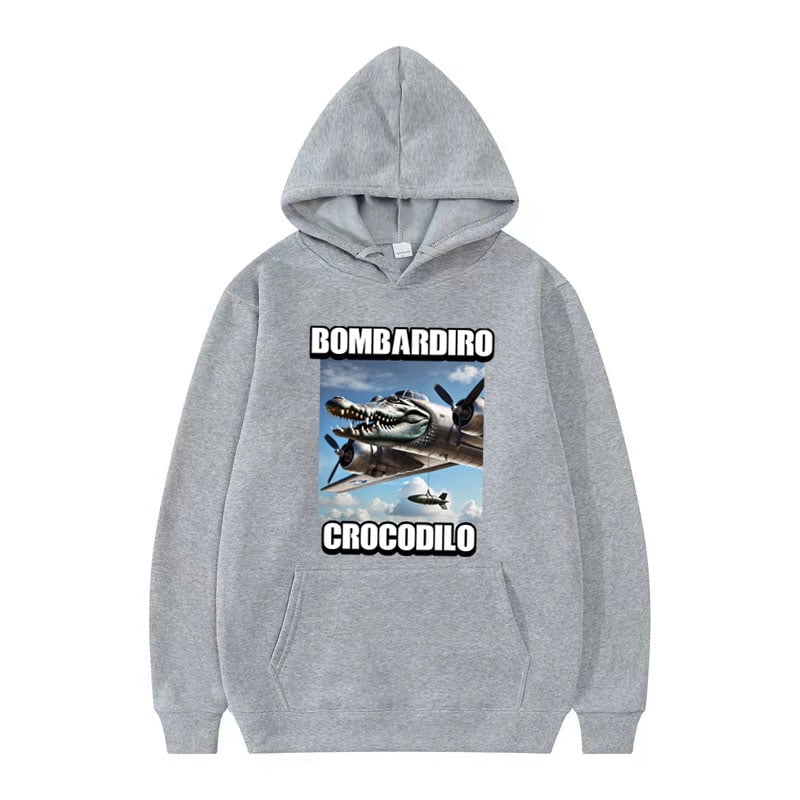 Bombardiro Crocodilo Unisex Funny Crocodile Meme Print Hip Hop Vintage ...