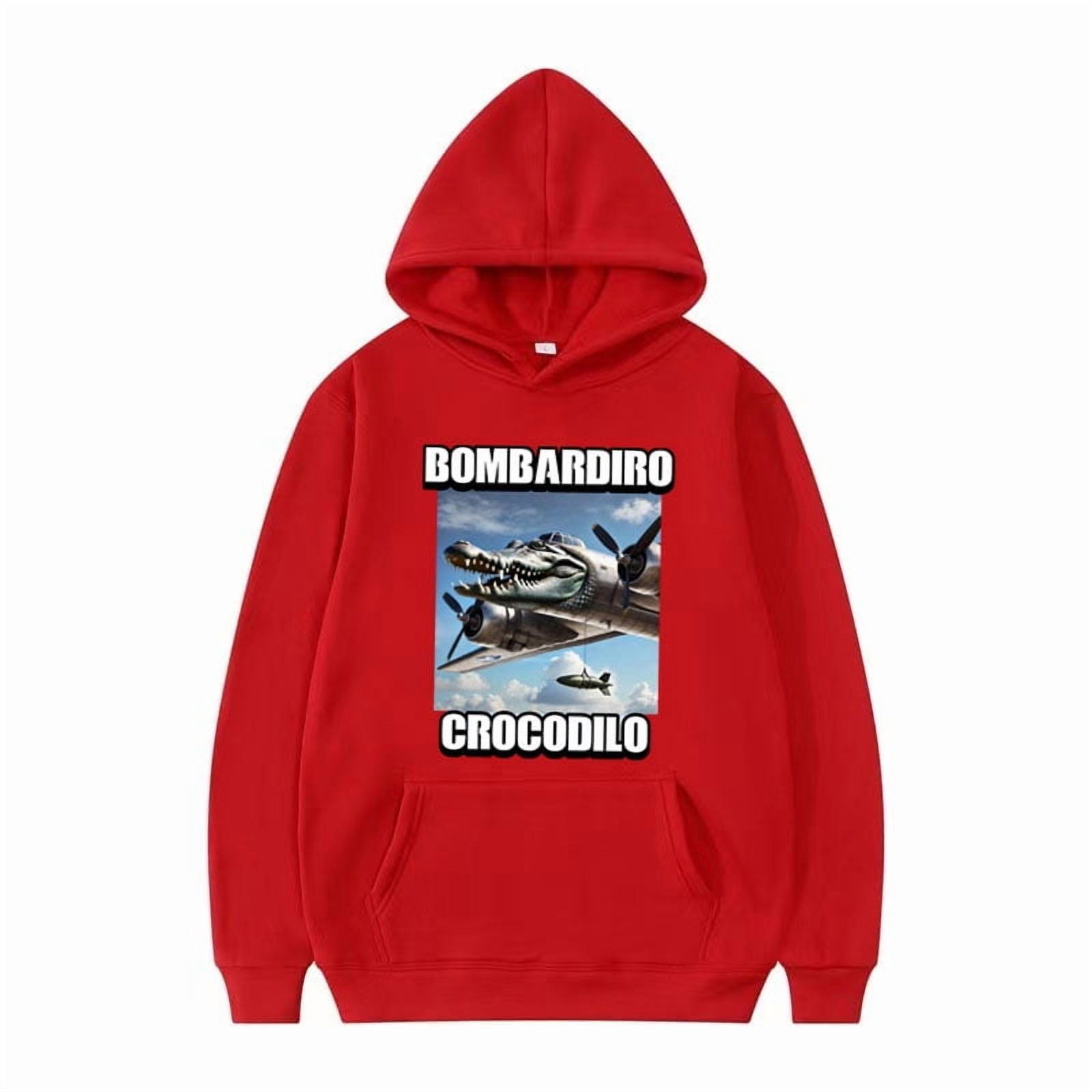 Bombardiro Crocodilo Unisex Funny Crocodile Meme Print Hip Hop Vintage ...