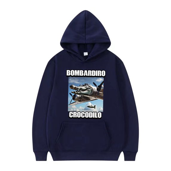 Bombardiro Crocodilo Unisex Funny Crocodile Meme Print Hip Hop Vintage ...