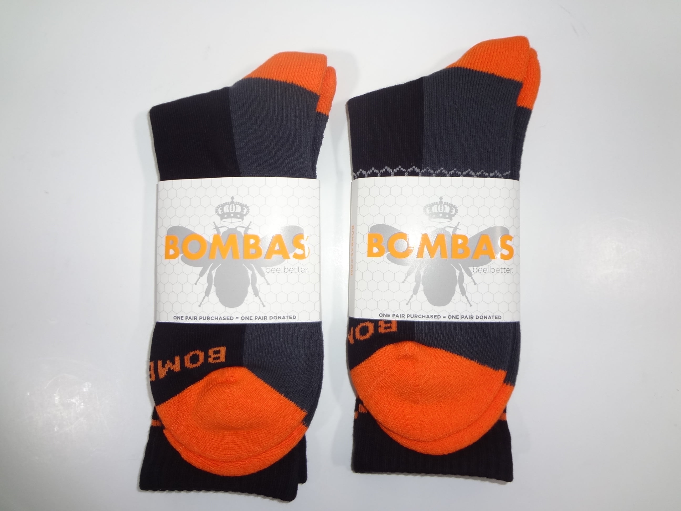 Bombas Bee Better Performance Calf Socks Black/Orange (M) (2PK ...
