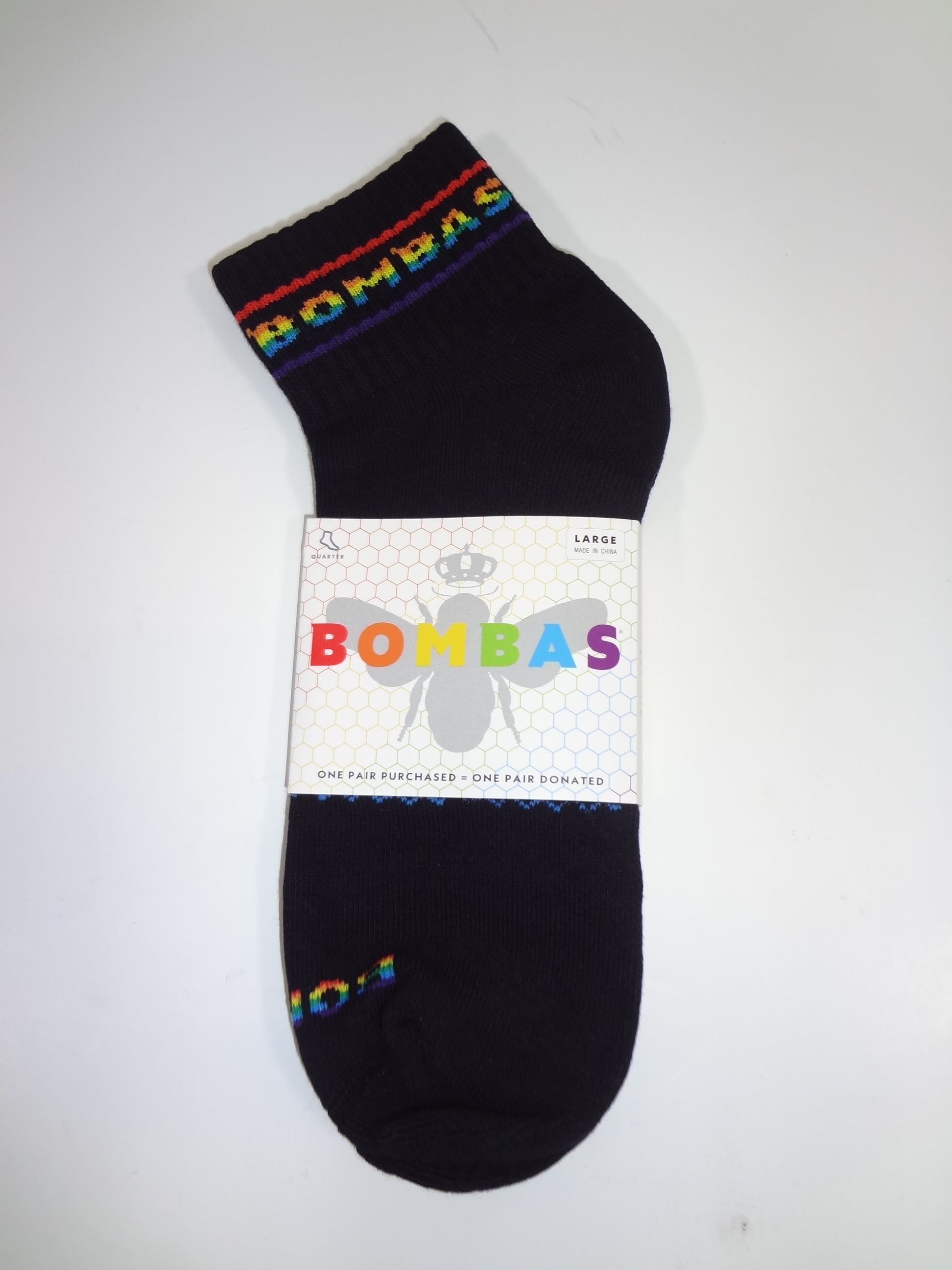 Bombas Double Rainbow Quarter Socks - Large - Walmart.com