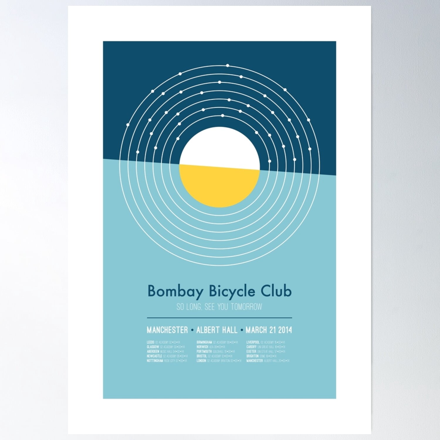 Bombay Bicycle Club Tour Poster Wall Art, Modern Wall Decor, 24x36 ...