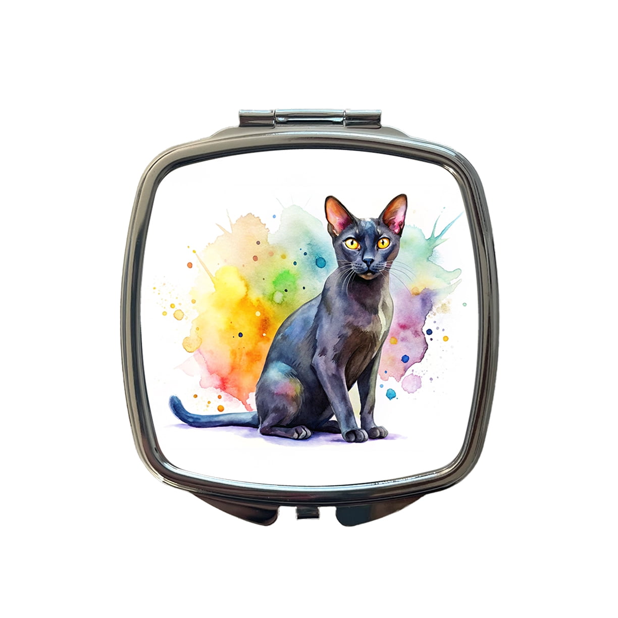 Bombay Black Cat Watercolor Style Travel Makeup Handbag Purse Small ...