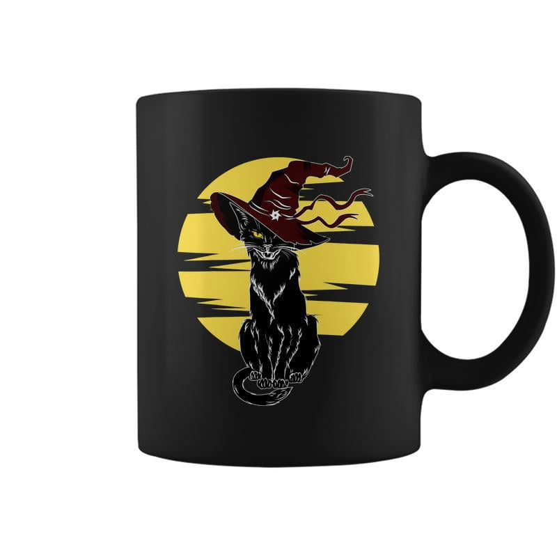 Bombay Cat Black And White Black Cat With Witch Hat Coffee M - Walmart.com