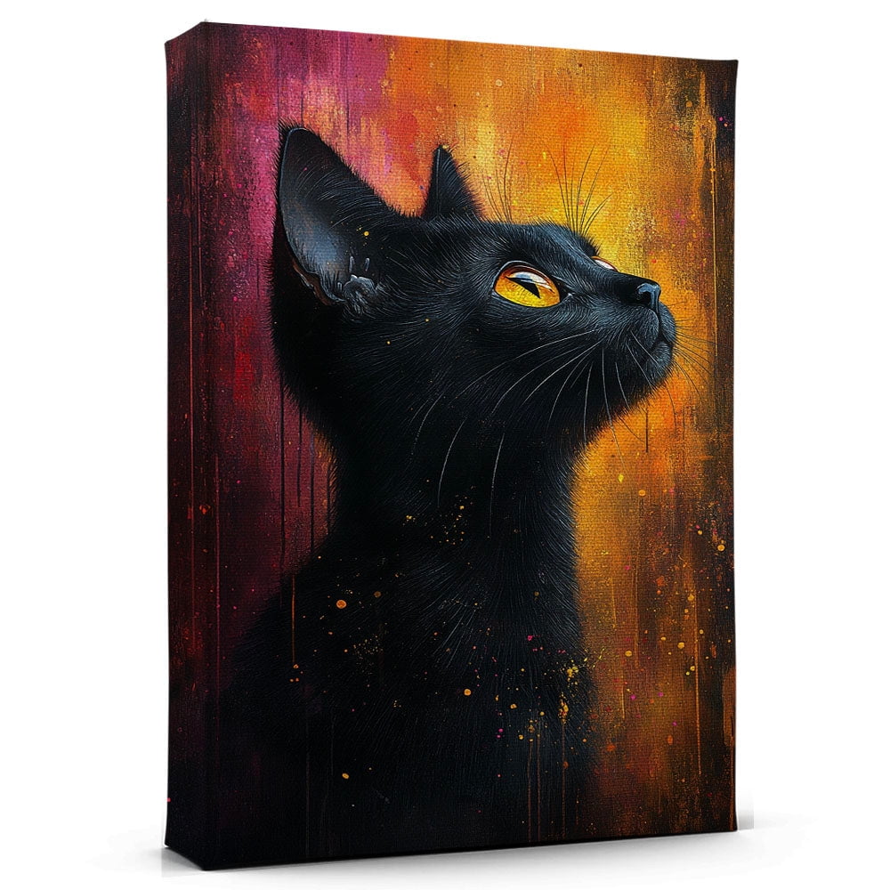 Bombay Cat Black Canvas Painting Animal Artwork,Colorful Bombay Cat ...