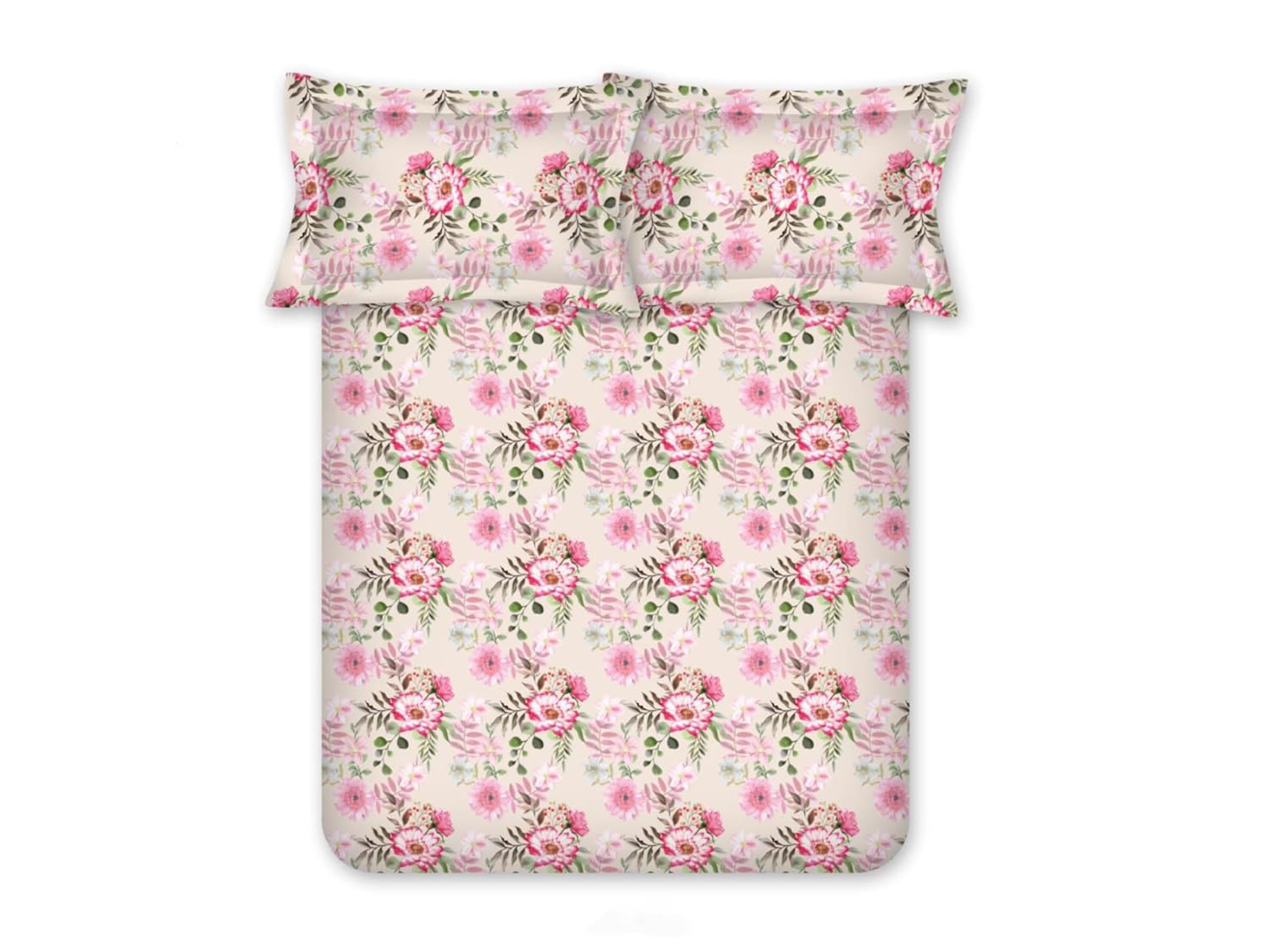 Bombay Dyeing Sapphire 200 TC King Size 100 Pure Cotton Bedsheet with 2 ...