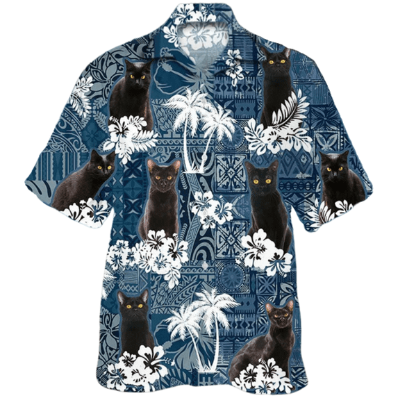 Bombay Hawaiian Shirt For Summer, Black Cat Hawaiian Shirt, Hawaii Cat ...