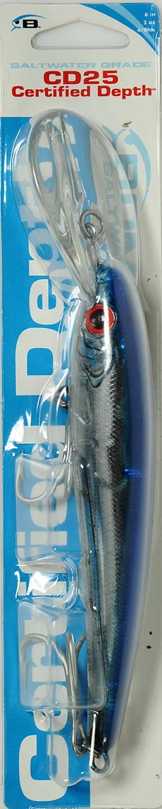 Bomber Certified Depth Fishing Lure Saltwater Min w Silver Flash Blue Back 6 in 2 oz - Walmart.com