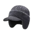 Bomber Hats Blocking Knitted Hats With Ear And Wool Brim Lined Warm ...