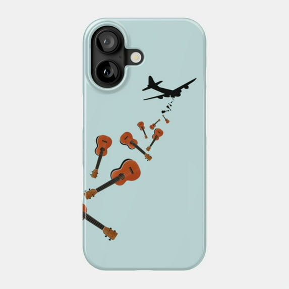 Bomber Plane Dropping Ukuleles Case for iPhone 11,12,13,14,15,16,17 ...