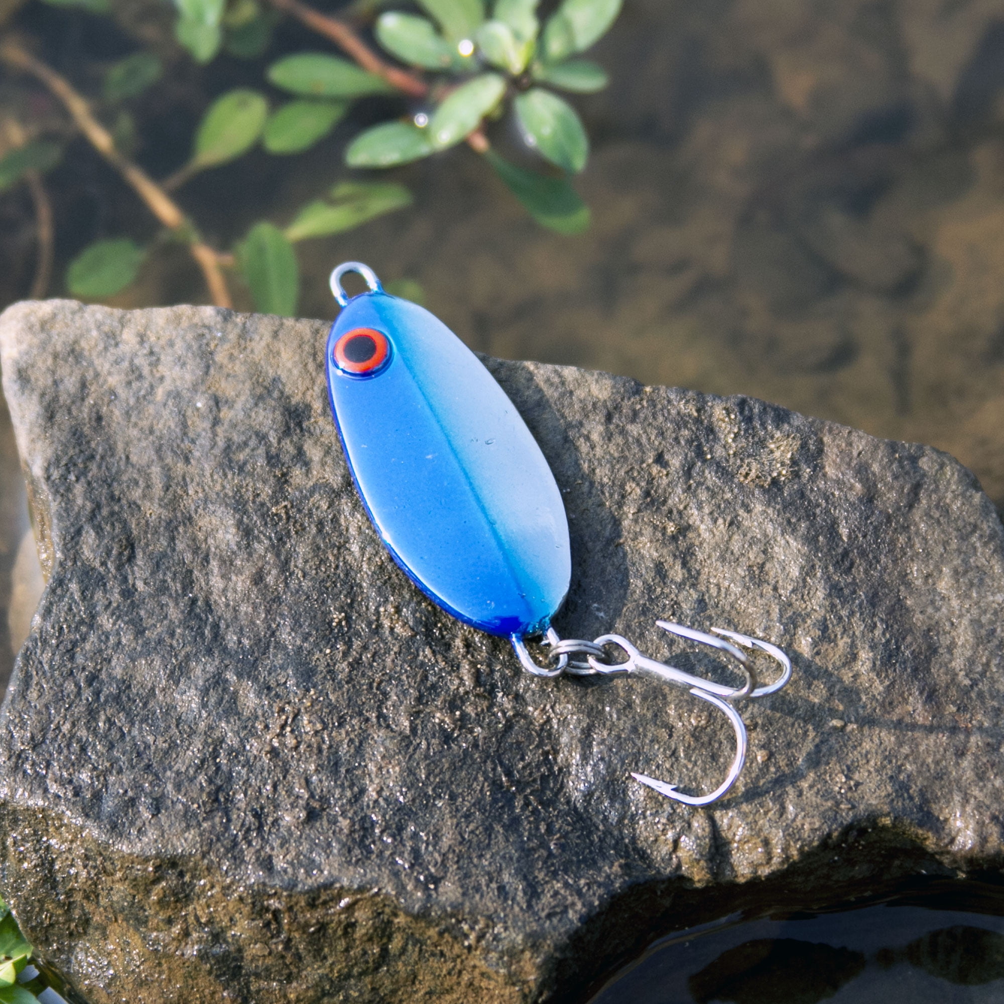 Bomber Slab Fishing Spoon 1 3/4 inch Metachrome Blue Back 7/8 oz Multi ...