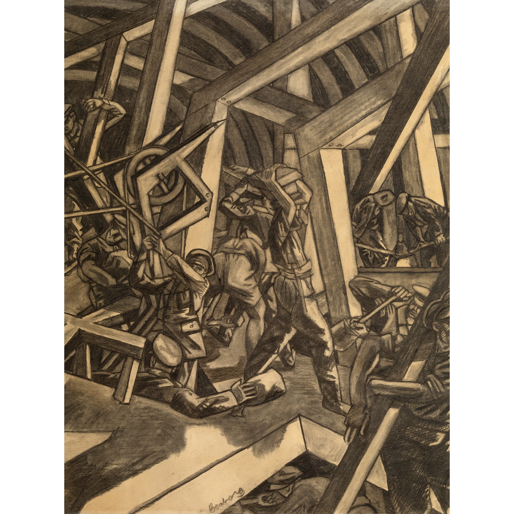 Bomberg Canadian Sappers At Work WWI War Painting Extra Large Art Print ...