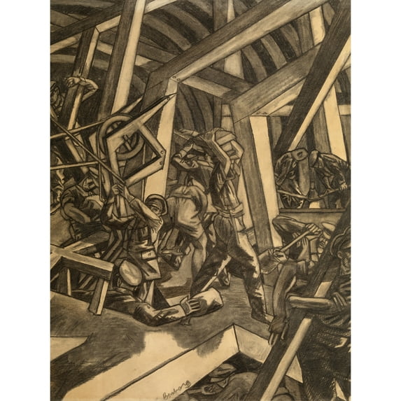 Bomberg Canadian Sappers At Work WWI War Painting Extra Large Art Print ...