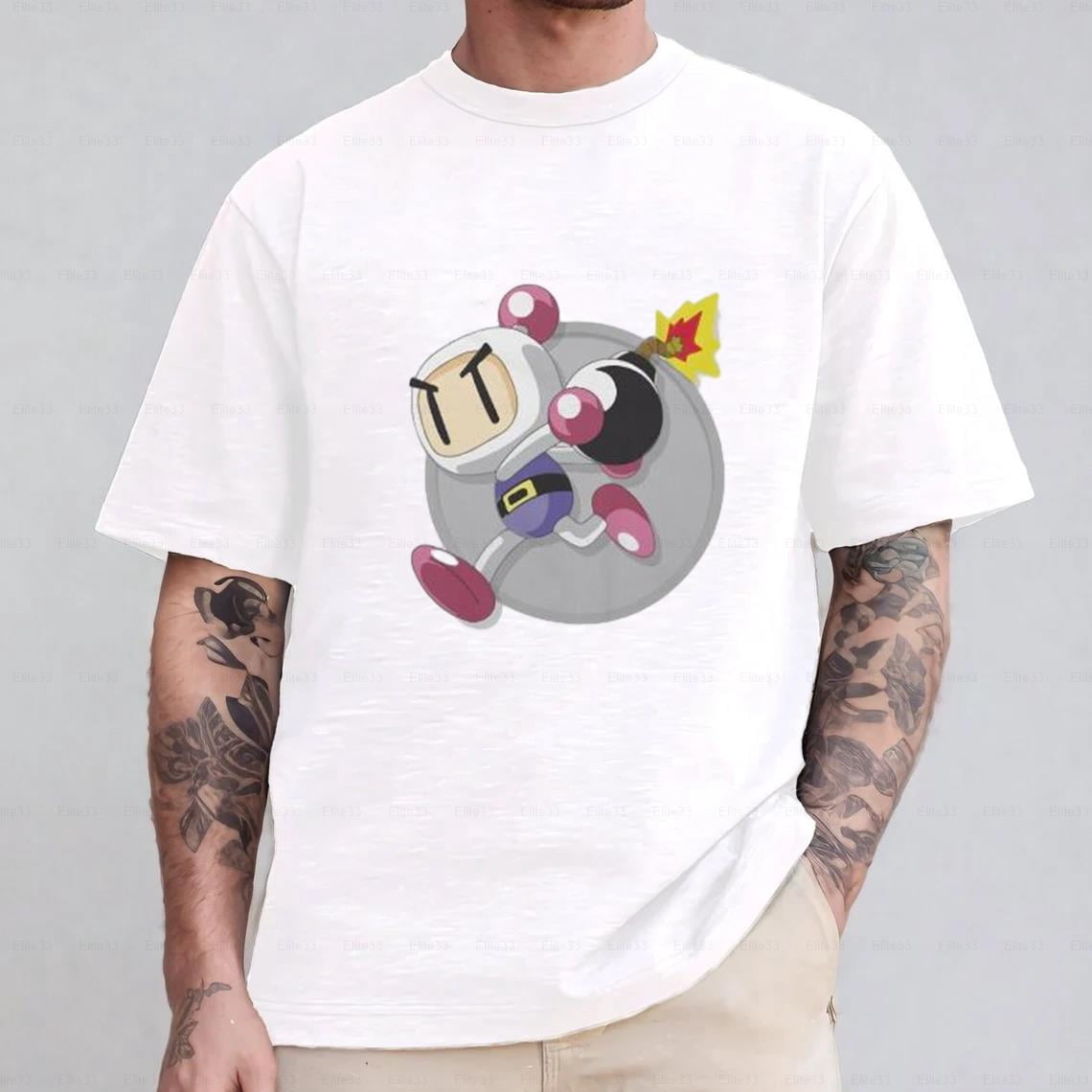 Bomberman Running T-Shirt with Classic Retro Gaming Art, for men ...