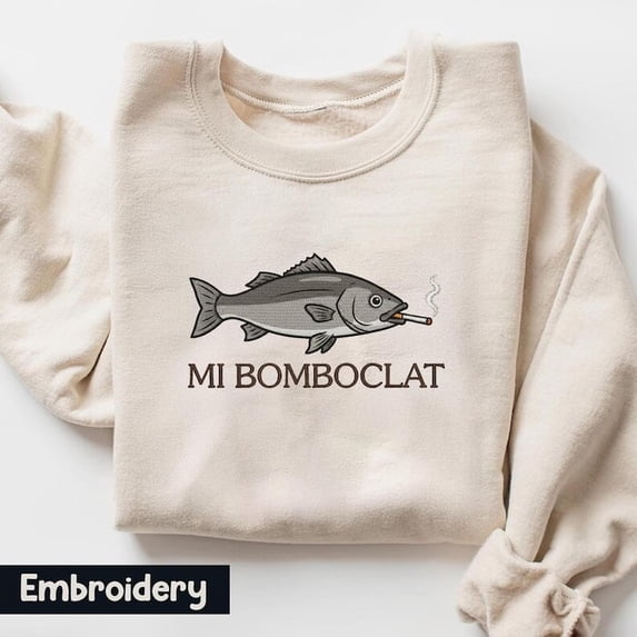 Bomboclat Fish Sweatshirt, Vintage Style Fisher Illustration SWEATSHIRT ...