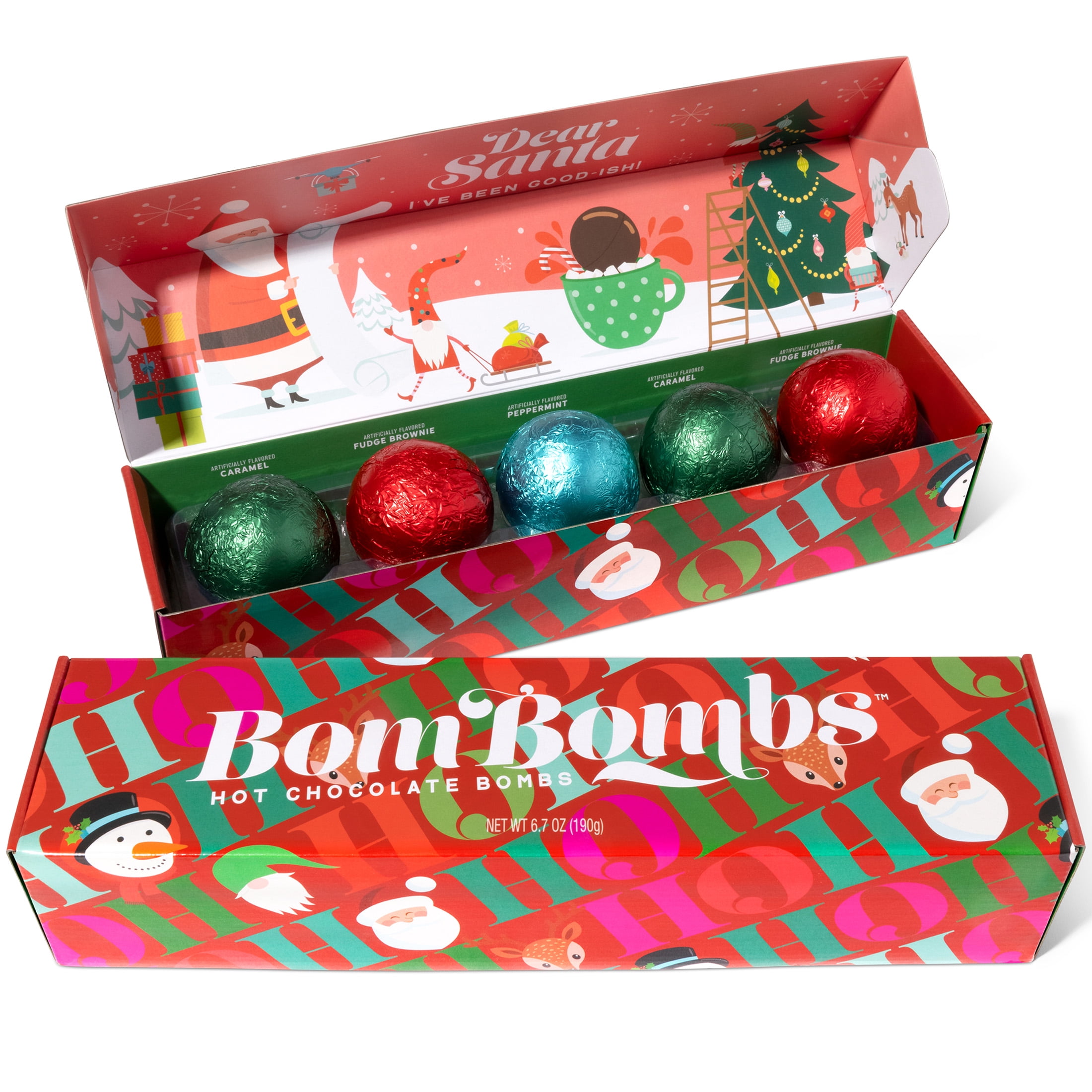 Bombombs Christmas Cocoa Bombs Gift Set, Holiday Themed Hot Chocolate ...