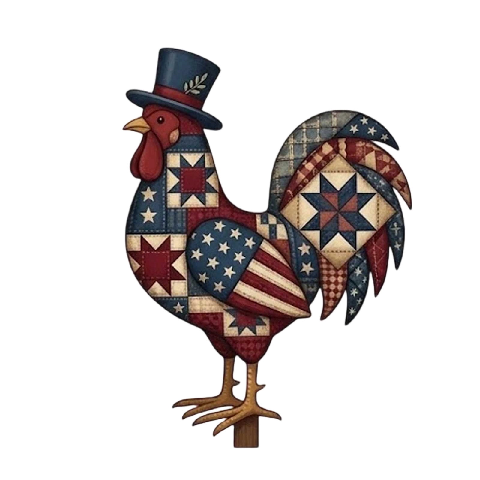 Bomd Patriotic Metal Rooster Garden Stake, 11.8 Inch 4th Of July Yard ...
