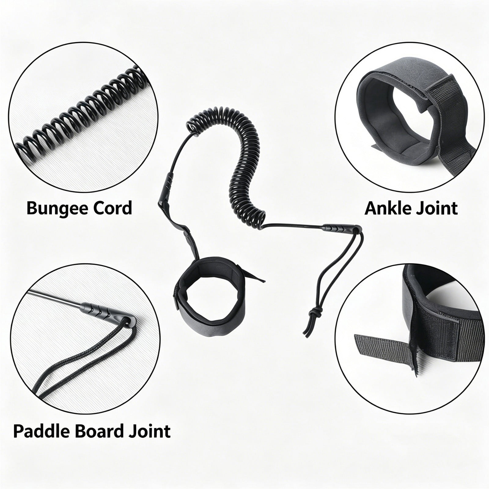 Bomd Surfboard Leashes Coiled Leash Rope, Paddle Board Accessories ...