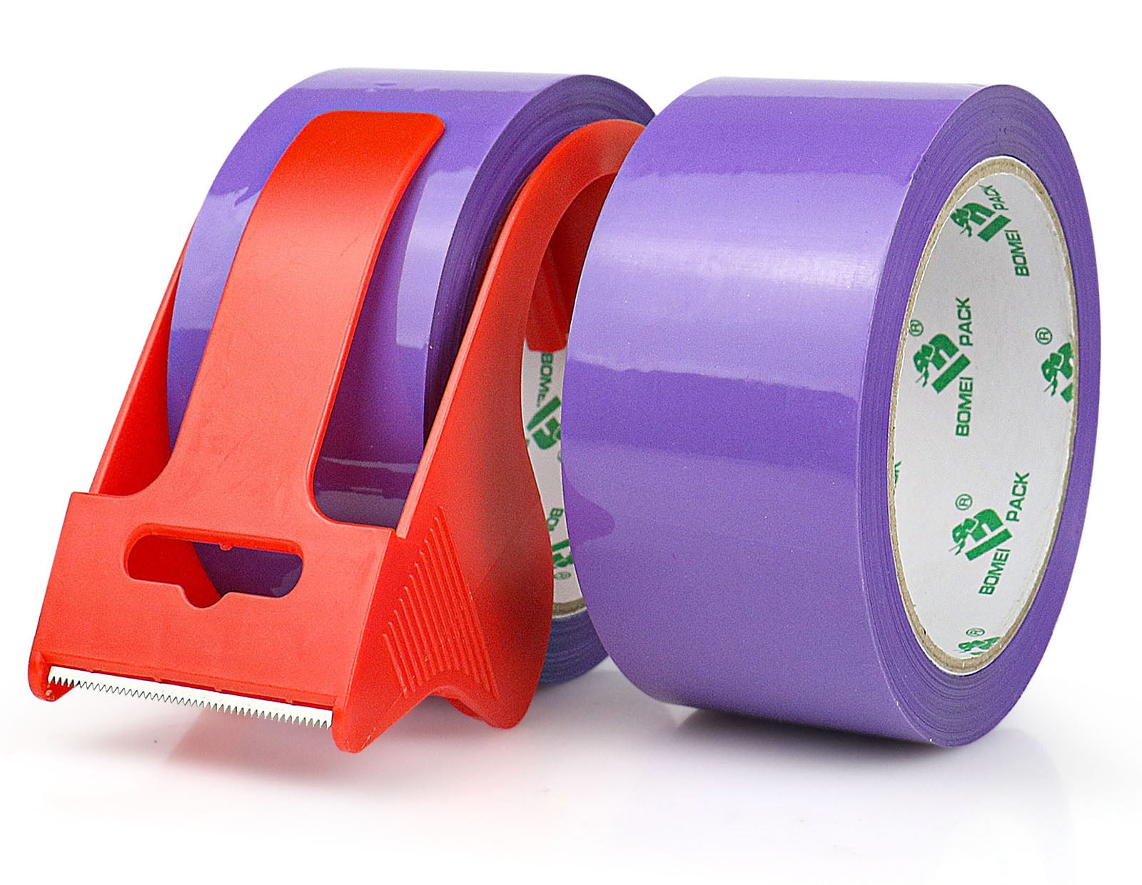 Bomei Pack Purple Packing Tape with Dispenser, 2 Refill Rolls, 1.88 ...