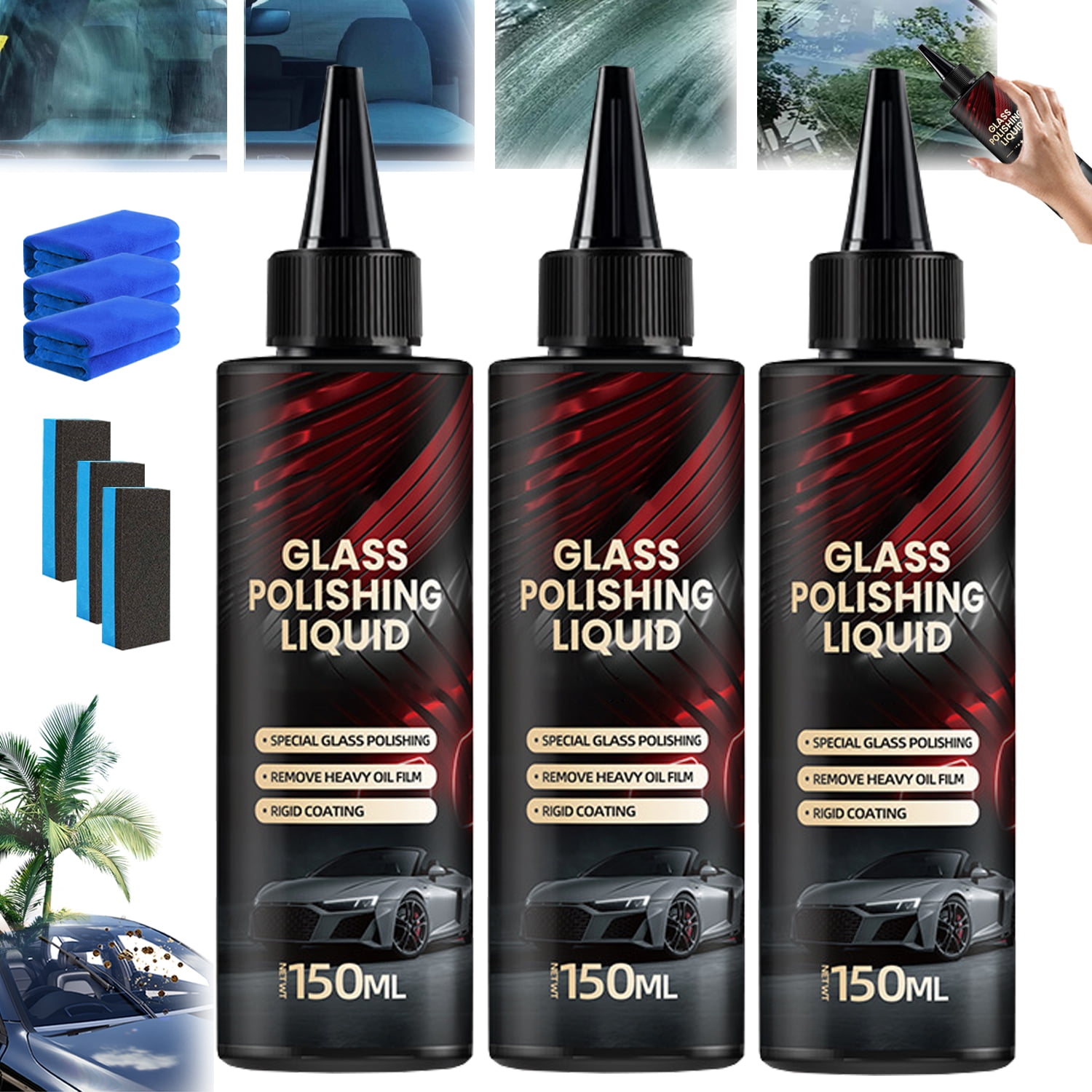 Boministore Car Glass Polishing Compound Windshield Cleaner Glass Oil ...