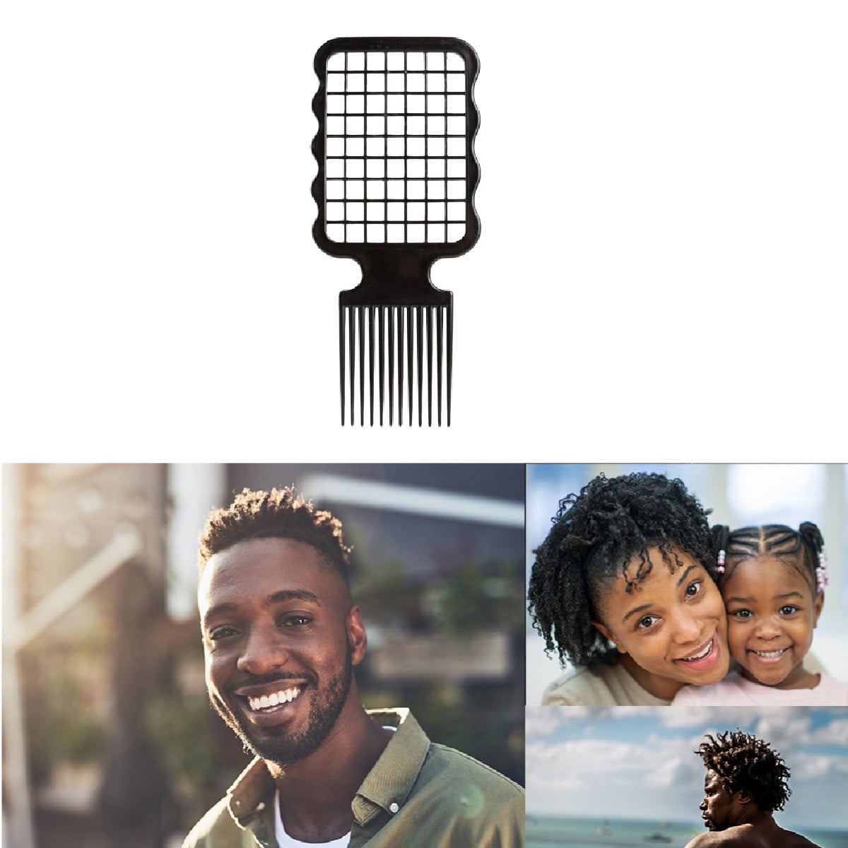 Trianu Black Twist Natural Hair Comb 2 in 1 Afro Twist Curl Comb for ...