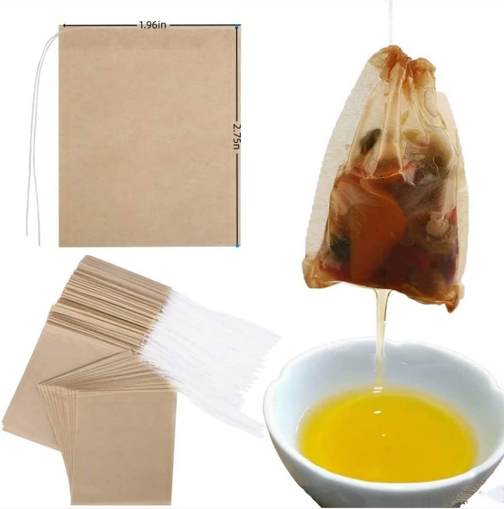 Bomutovy Disposable Tea Filter Bags for Loose Tea, Unbleached Empty Tea ...