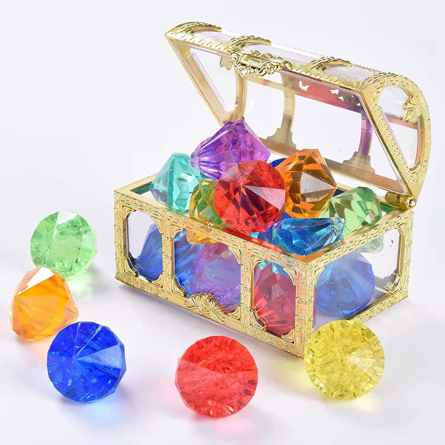 Bomutovy Diving Gem Pool Toys 10Pcs Colorful Diamond Gem with Treasure ...
