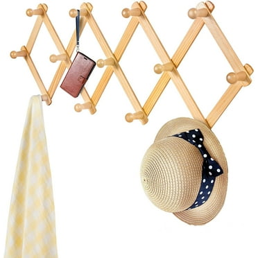 Dseap 16" Wooden Expandable Wall Hanger, Clothes & Hats Organizer, 28 ...