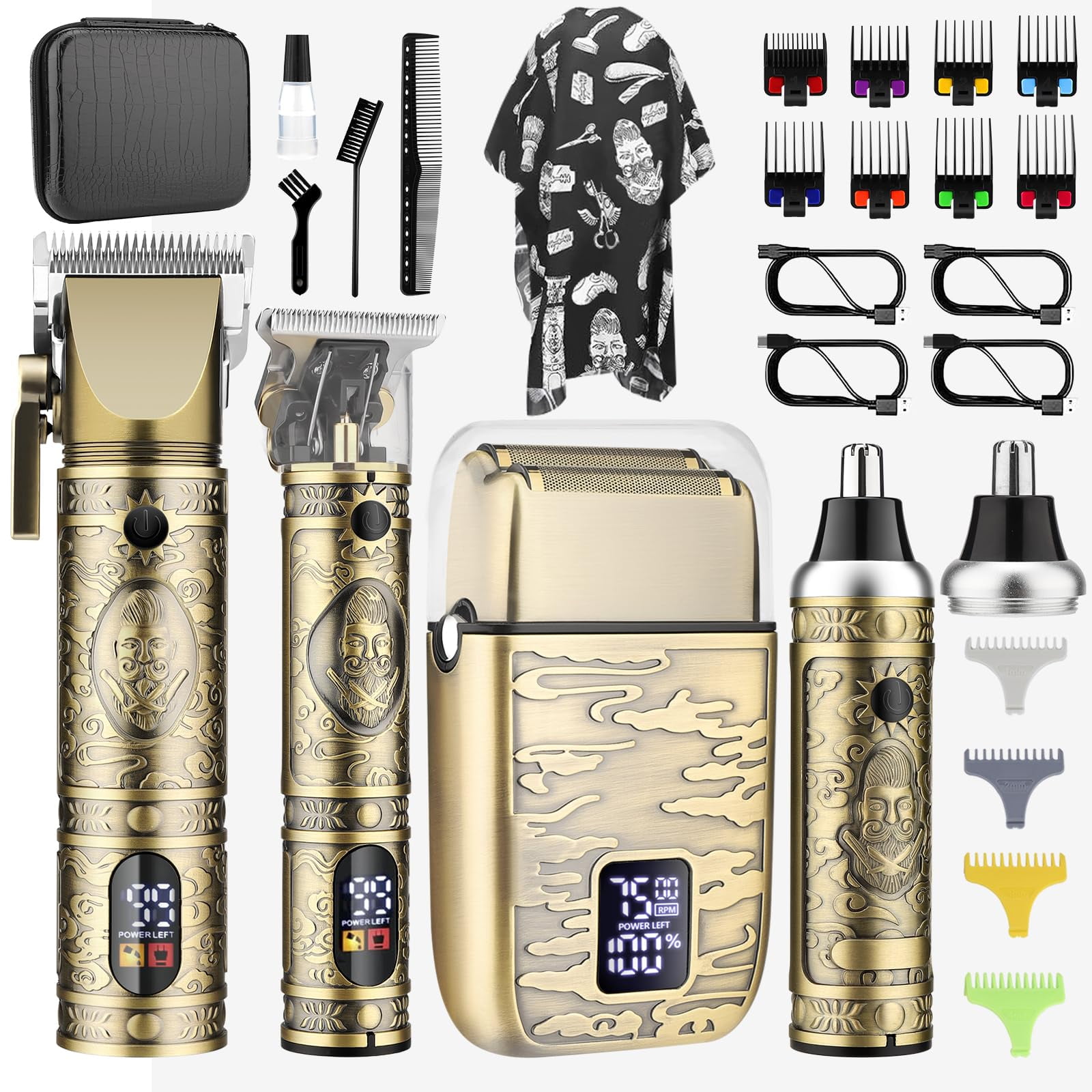 Bomxin Professional Hair Clippers for Men,Cordless Barber Clippers and ...