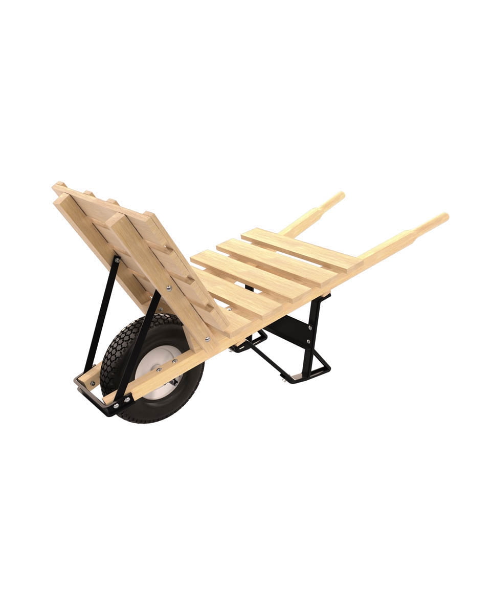 Bon 11-305 Wheelbarrow - Single Knobby Tire, Brick & Tile, Wood Handle ...