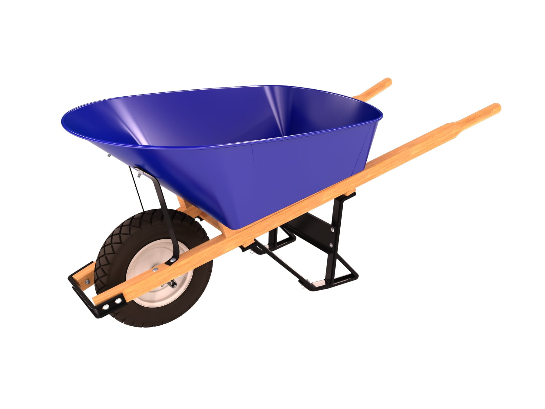 Bon 28-700 6 Cubic Foot Steel Tray Wheelbarrow with Single Flatfree ...