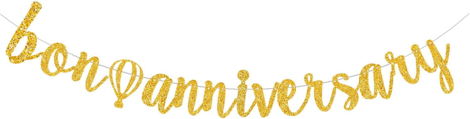 Bon Anniversaire Banner Birthday Anniversary Party Bunting Garland ...