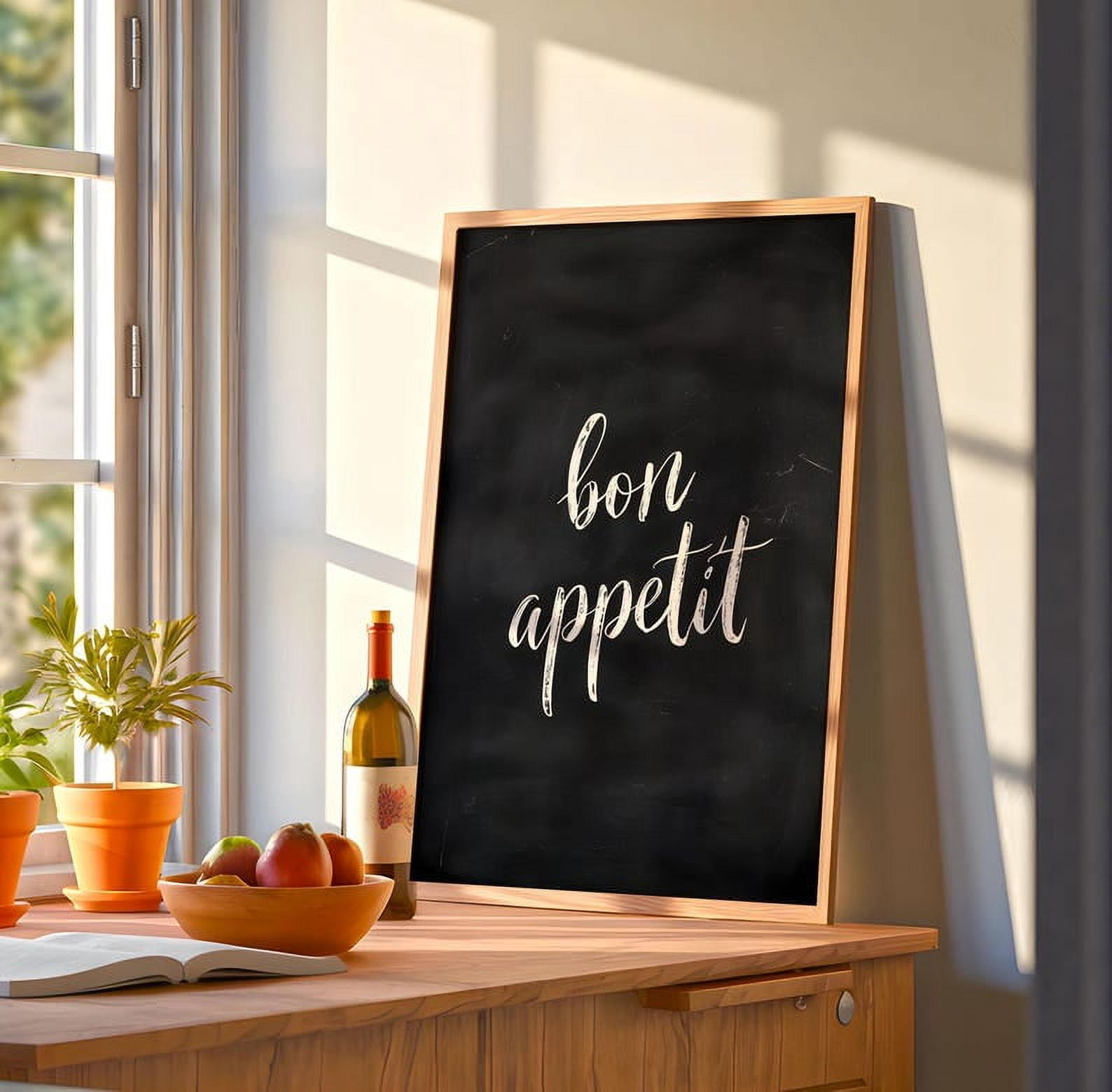 Bon Appétit Chalkboard Poster - Cozy Kitchen Decor - Eco-Friendly Wall ...