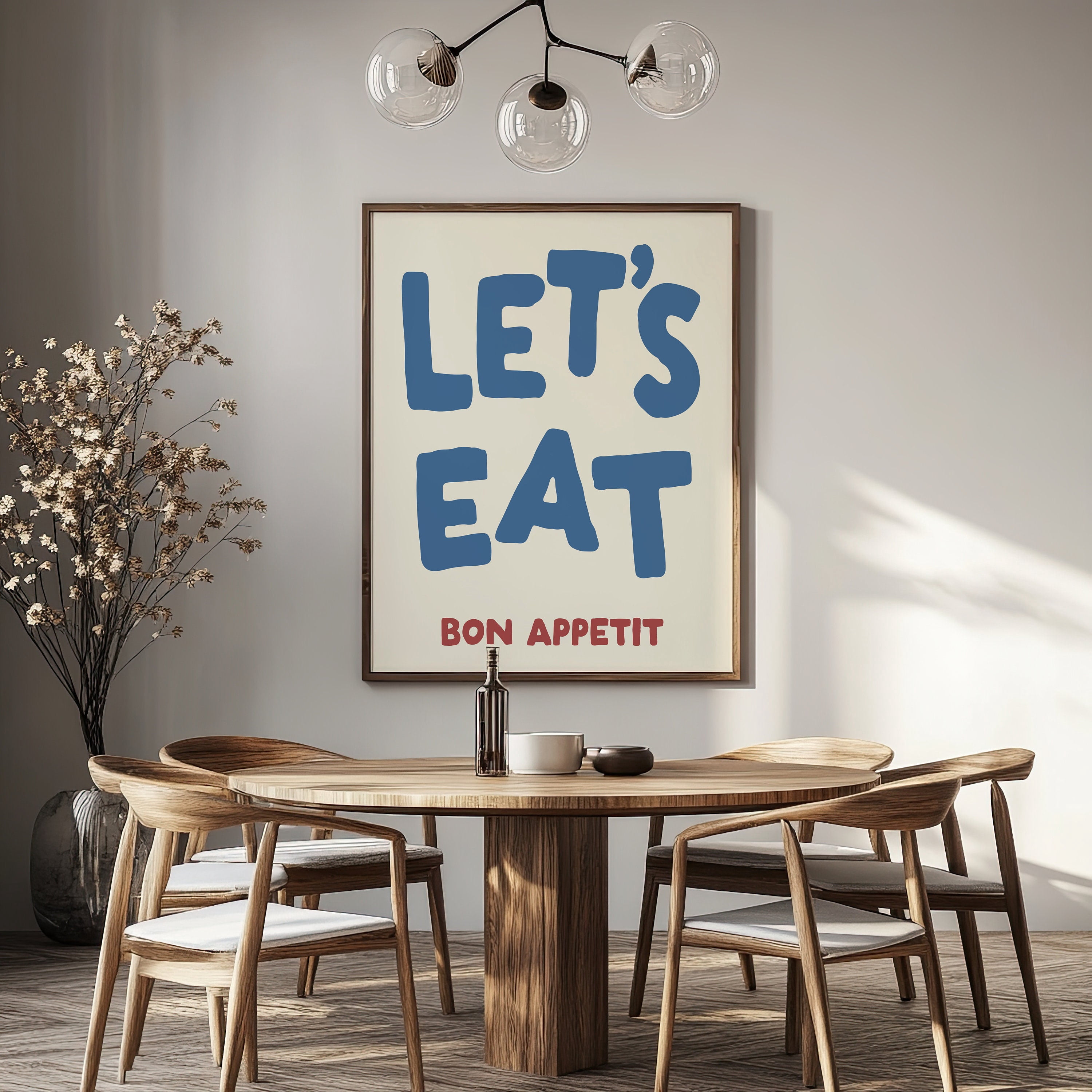 Bon AppÃ©tit Poster, Trendy Kitchen Wall Art Print Vintage Style Wall ...