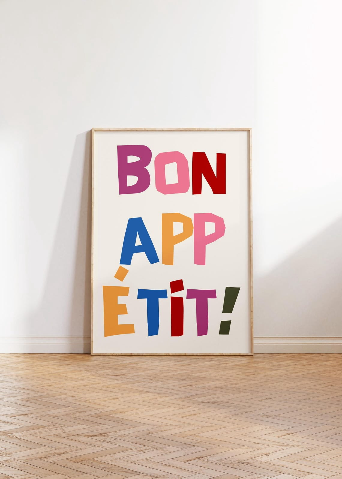 Bon Appetit Colorful Retro Kitchen Wall Art Funky Dining Decor ...