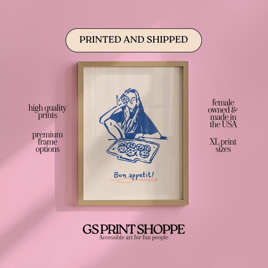 Bon Appetit Cookies Art Print, Unframed Paper Poster 16x20in - Walmart.com