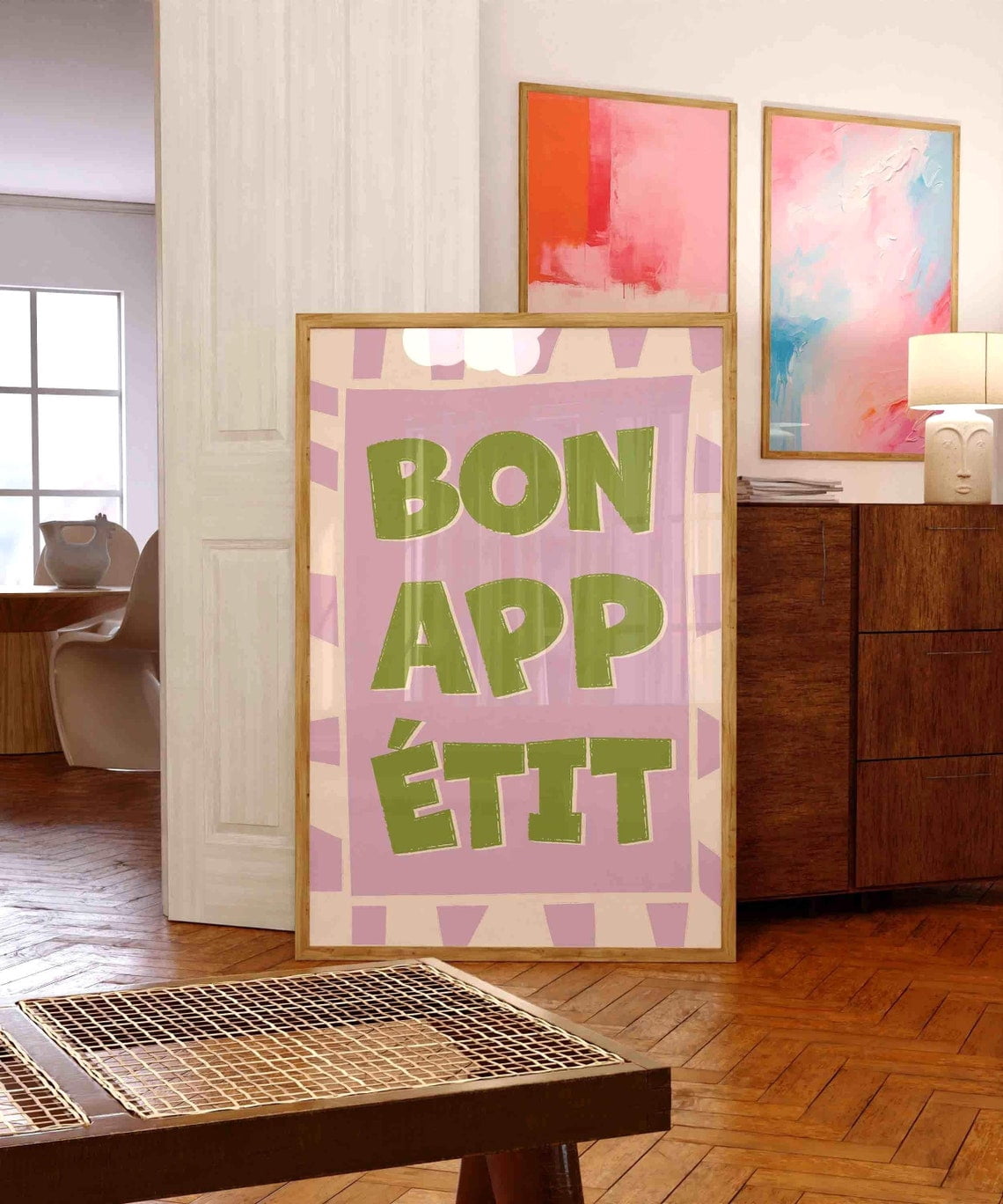Bon Appetit Kitchen Mid Century Modern French Charm, Unframed Poster ...