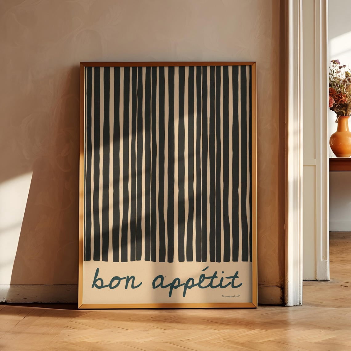Bon Appetit Kitchen Poster Dining Room Modern Wall Art Aesthetic Decor ...