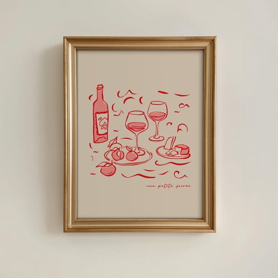 Bon Appetit Kitchen Wine and Cheese Print - Walmart.com