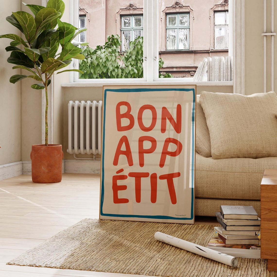 Bon Appetit Poster Kitchen And Dining Room Wall Art Aesthetic Decor ...