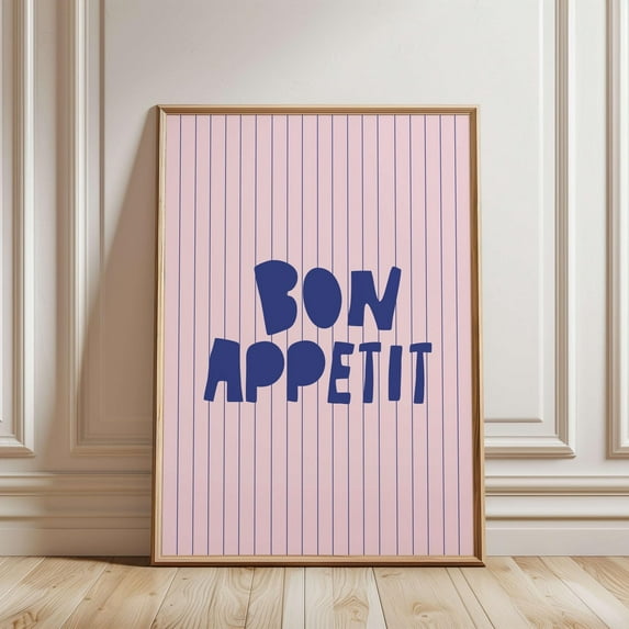 Bon Appetit Poster Trendy French Kitchen Art Poster Decor For Living ...