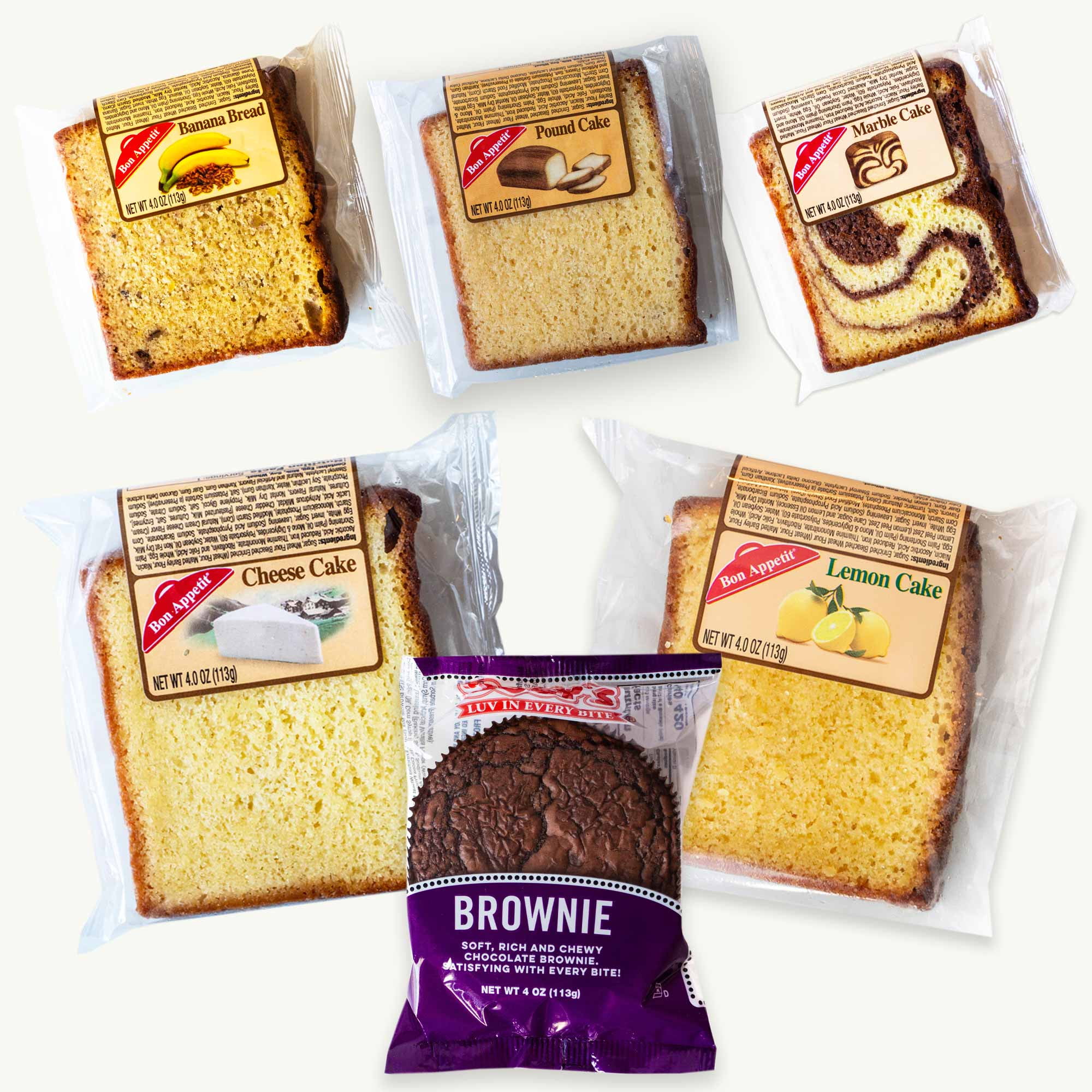 Bon Appetit Pound Cake Variety Pack - Marble, Lemon, Banana Bread ...