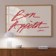 Bon Appetit Script Horizontal Print Mid Century Print Typography Sketch ...