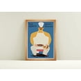 Bon Appetit Vegan Kitchen Chef Hen Cat Blue Wall Art Unframed Paper ...