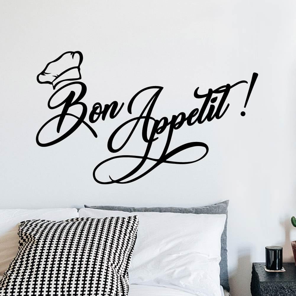 Bon Appetit Wall Decor Eating Texts Wall Sticker Restaurant Wall Decals ...
