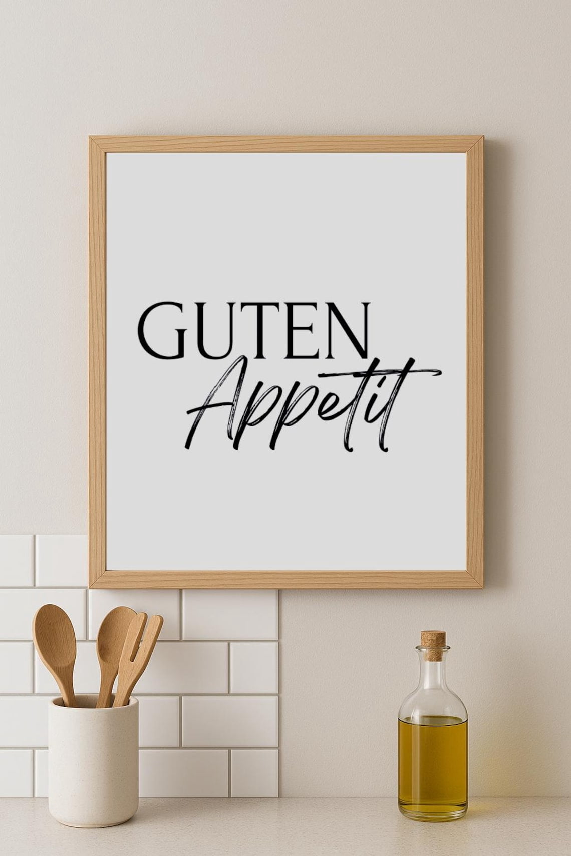 Bon Appetito Poster, Black Lettering Kitchen Wall Art, Unframed Paper ...