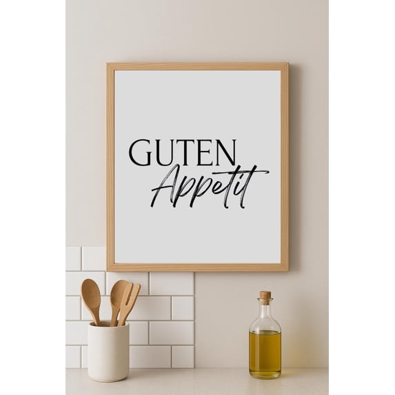 Bon Appetito Poster, Black Lettering Kitchen Wall Art, Unframed Paper ...