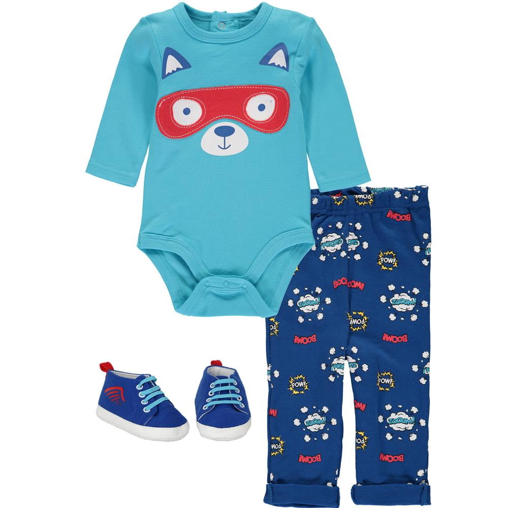 Bon Bebe Baby Boys 0-9 Months Raccoon Shoe Pant Set (Royal Blue 6-9 ...