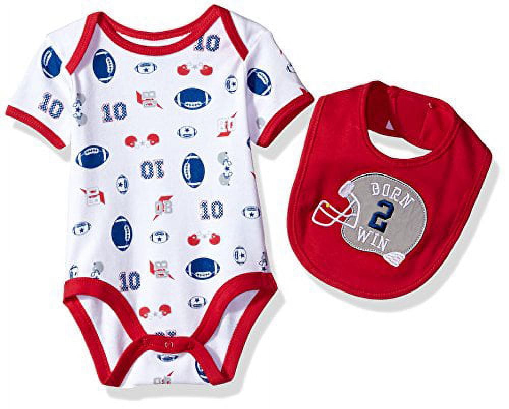 Bon Bebe Baby Boys' 2 Piece S/s Lap Shoulder Bodysuit and Bib Set, Born ...