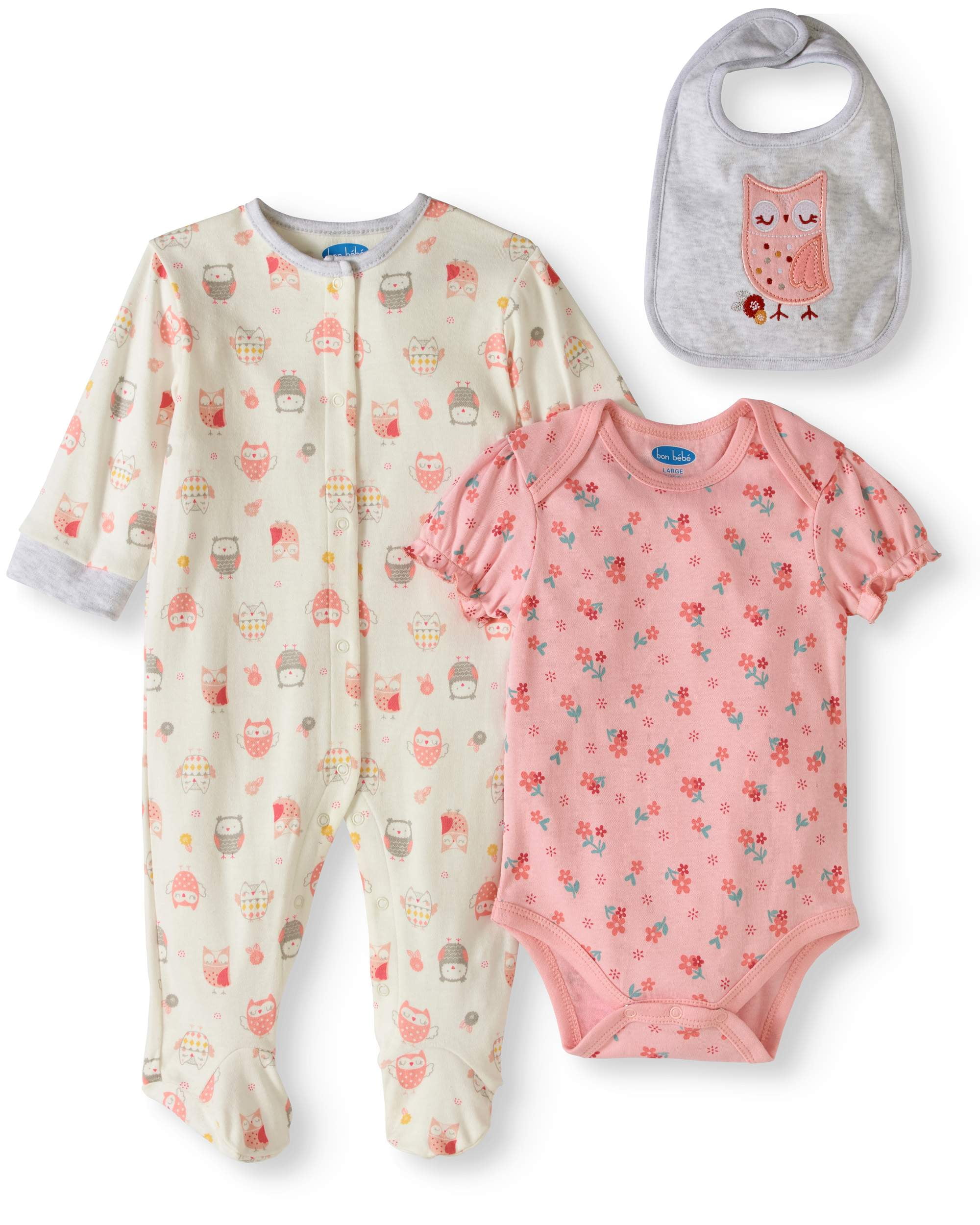 Bon Bebe Newborn Baby Girl Take-Me-Home, 3pc Set - Walmart.com